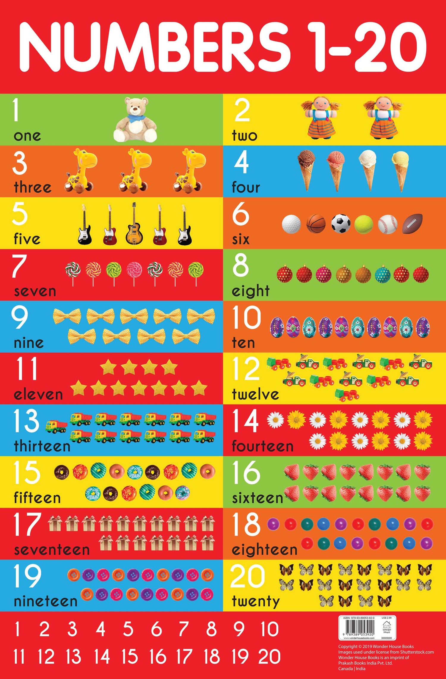 Numbers 1-20 Chart - Early Learning Educational Chart For Kids: Perfect ...