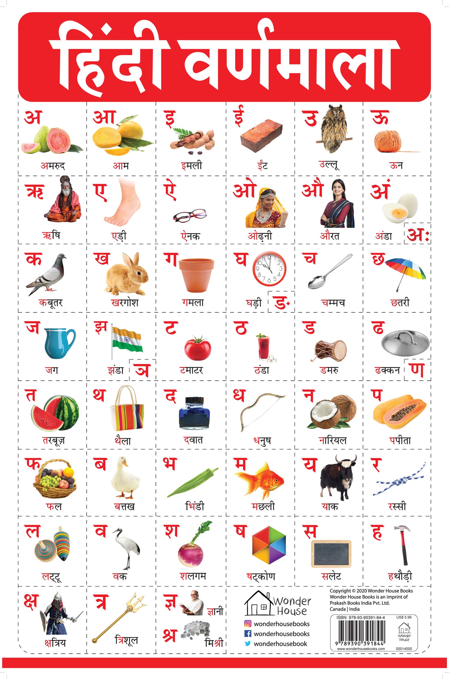 Hindi Varnmala - My First Early Learning Wall Chart: For Preschool ...